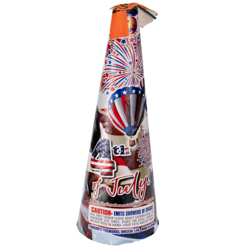 FIREHAWK 8" 4TH OF JULY CONIC FTN. - CASE 96/1: Dapkus Fireworks Company