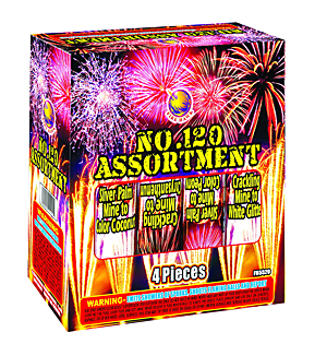FIREHAWK #120 SINGLE SHOT ASSORTED TUBE- CASE 9/4: Dapkus Fireworks Company