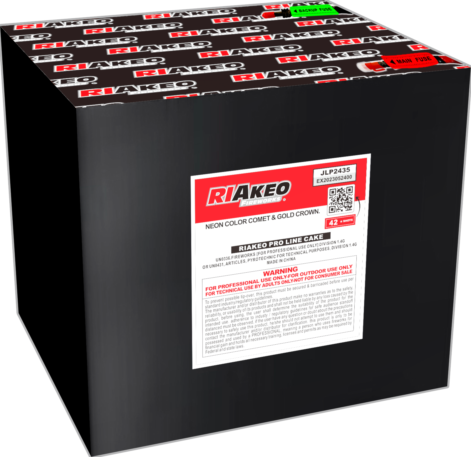 RIAKEO NEON COMET WITH GOLD CROWN 42 SHOTS (23 SEC) - CASE 2/1 ...